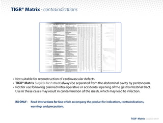 TIGR Matrix Synthetic Long Term Resorbable Surgical mesh | PPT