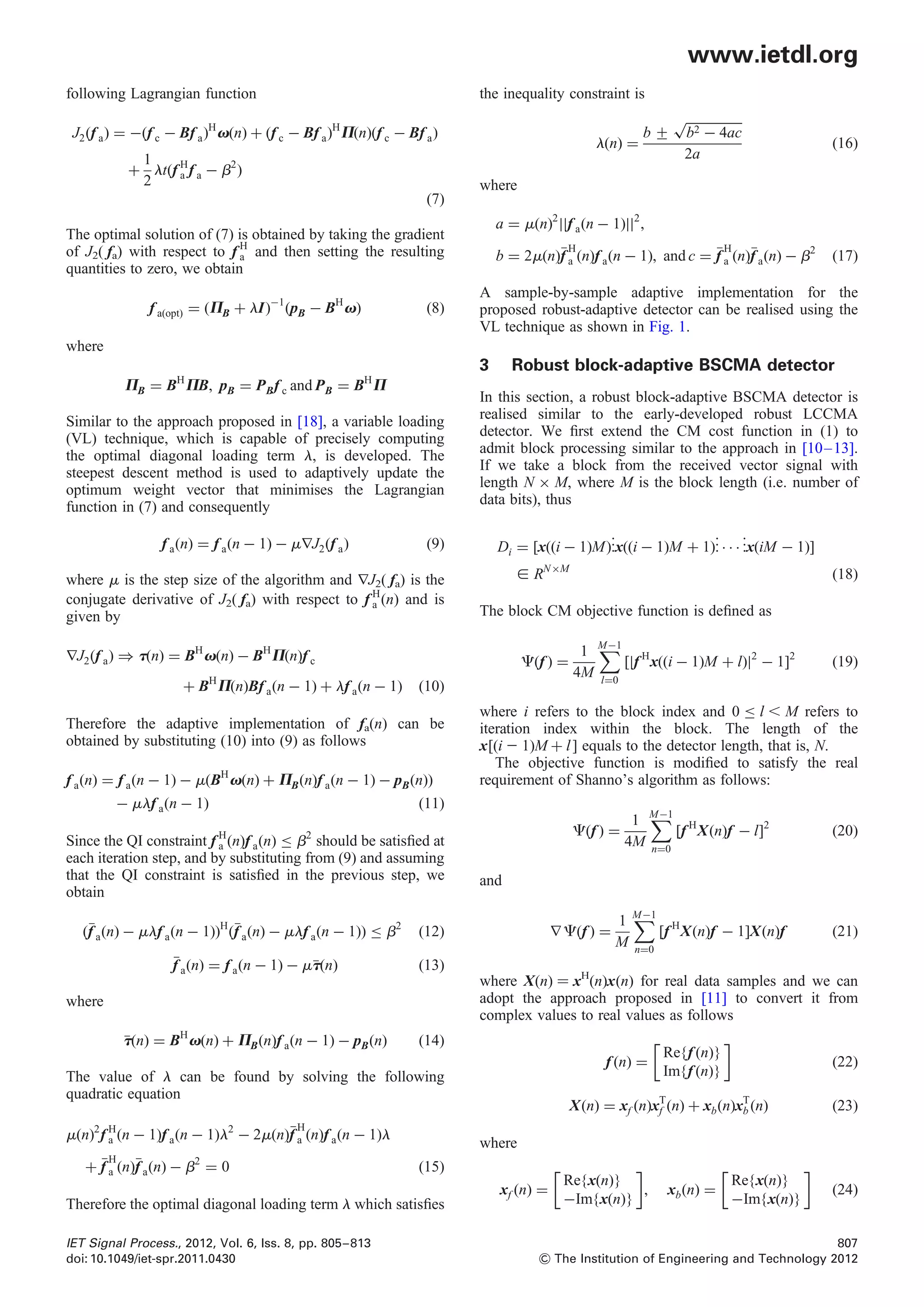 Sample By Sample And Block Adaptive Robust Constant Modulus Based Algorithms Pdf