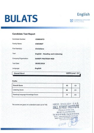 BULATS Ch. Chevret | PDF