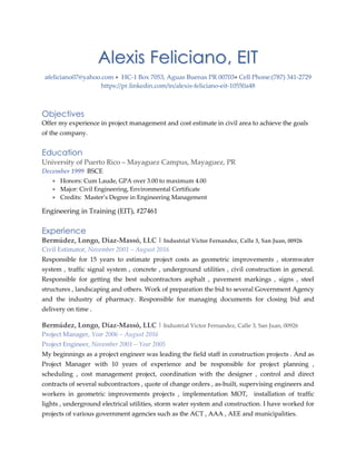 Alexis Feliciano Resume r | PDF