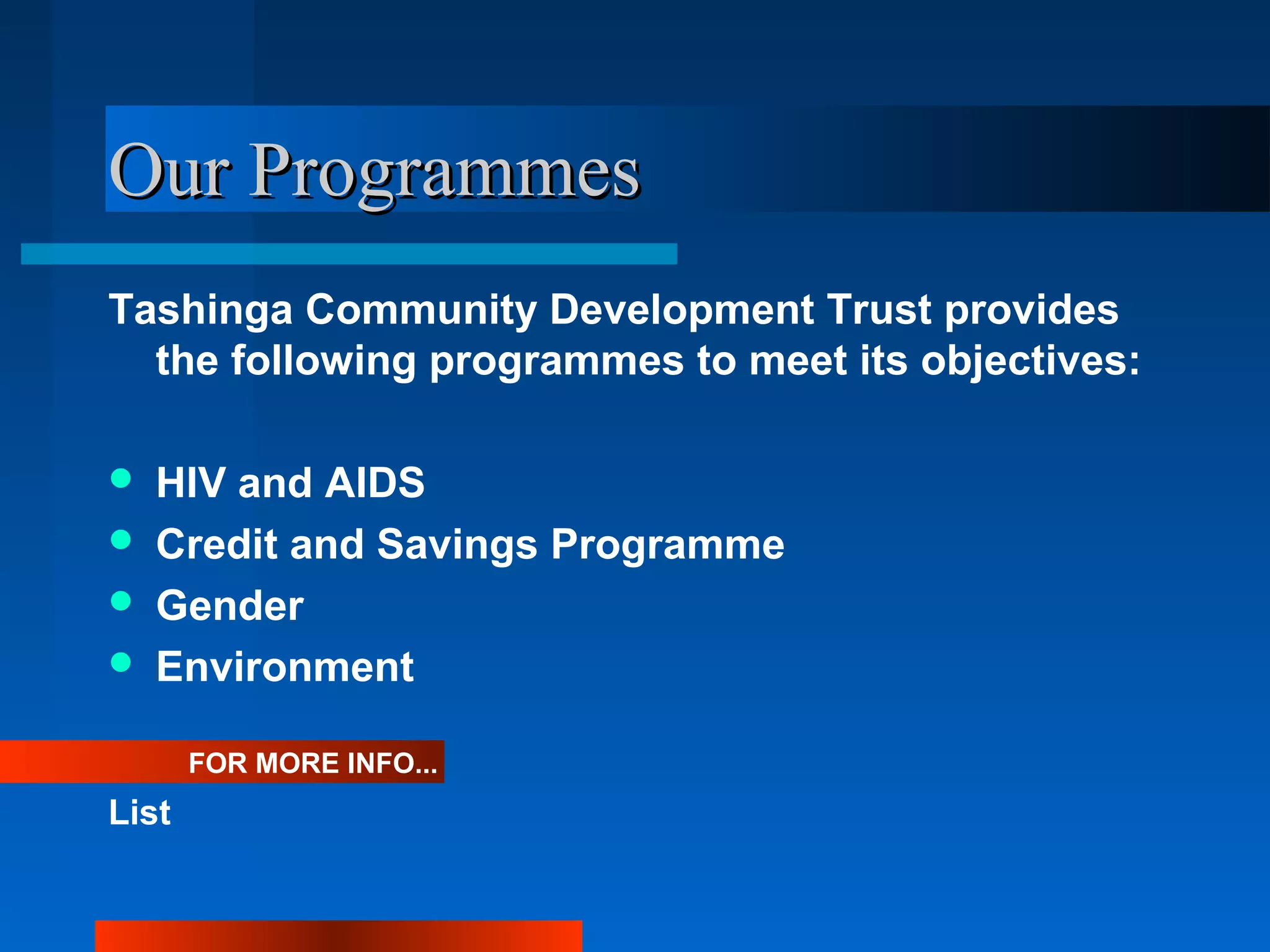 Tashinga Community development Trust | PPT