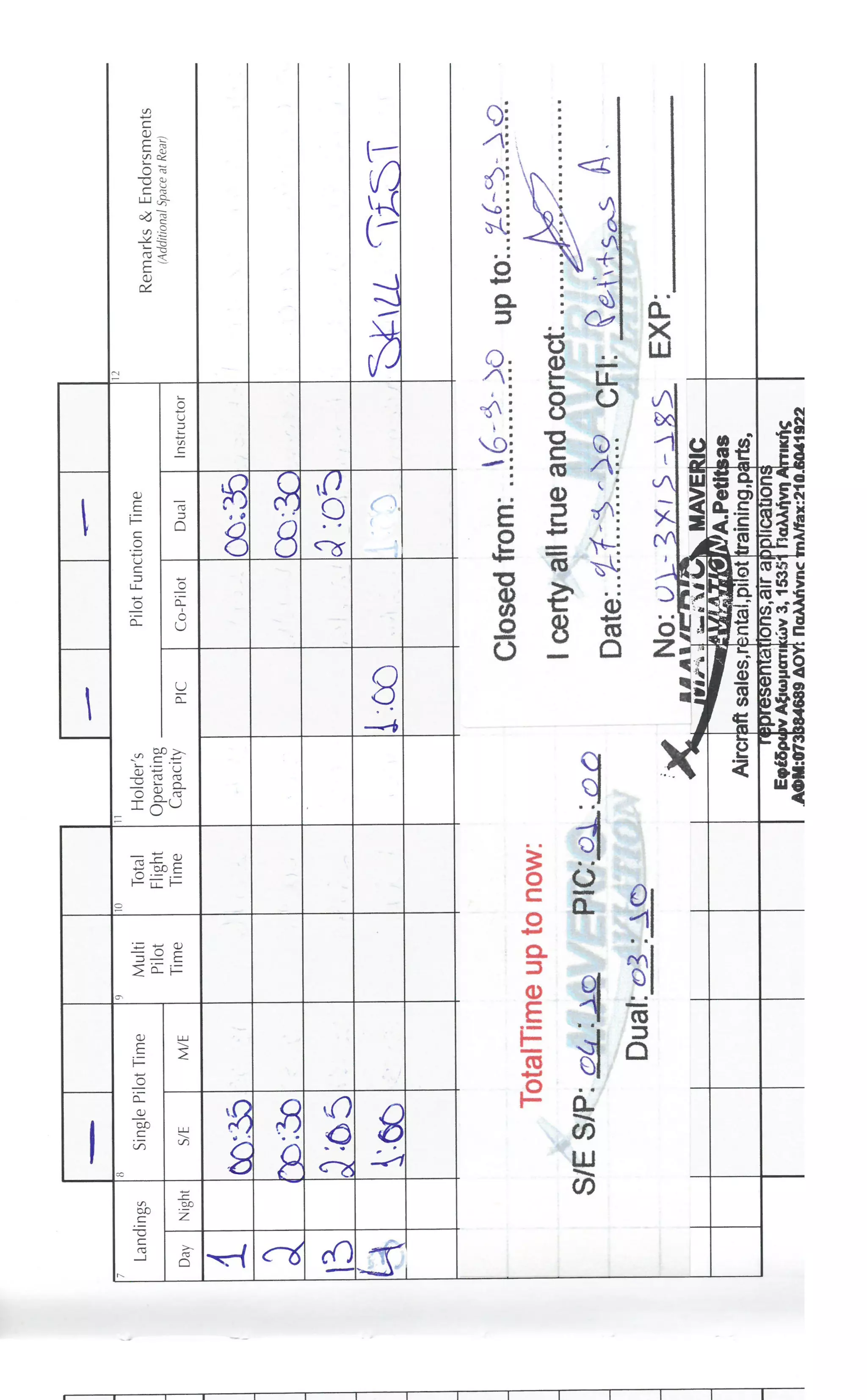 Ultralight Instructor Log book | PDF