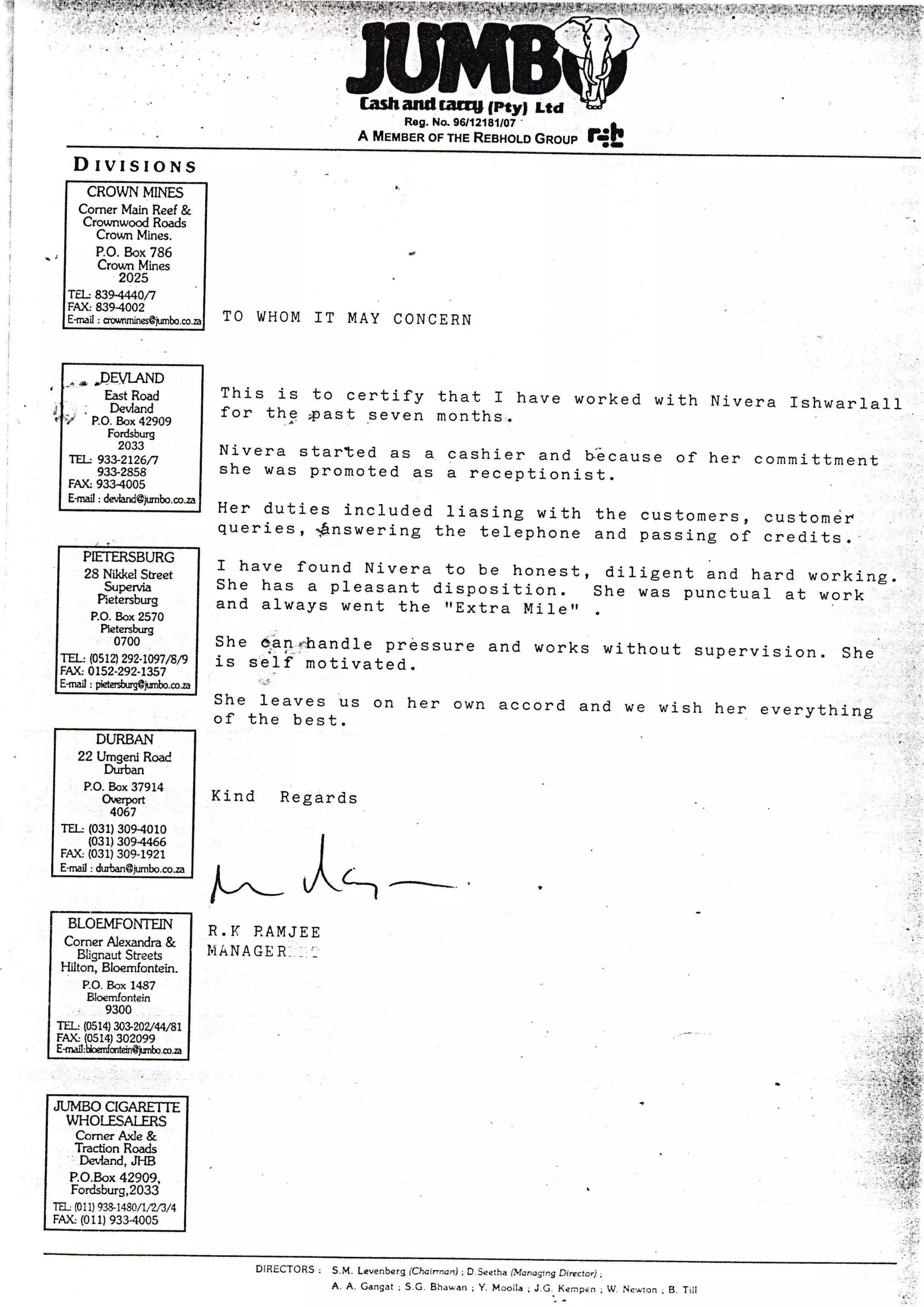 B5 - OTHER REFERENCES - PRIOR TO STEINHOFF | PDF