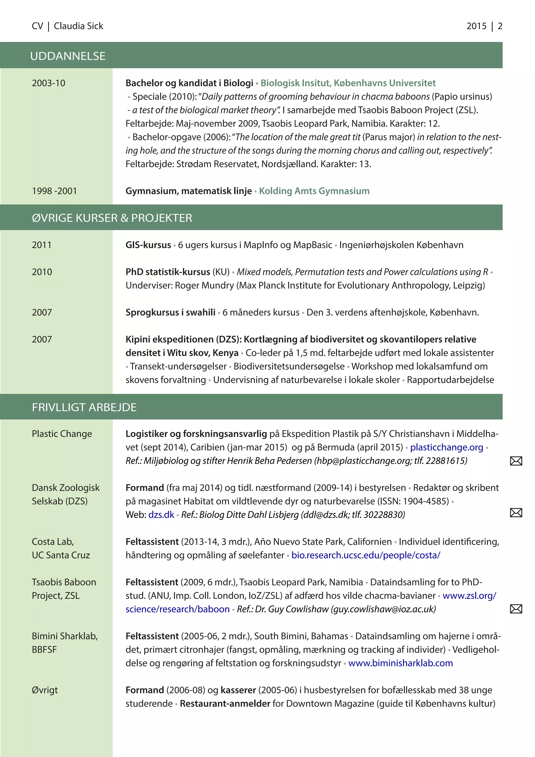 CV_Claudia-Sick_2015_Full | PDF