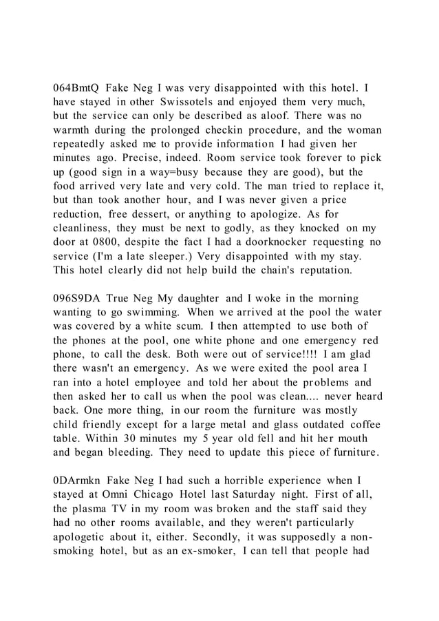 064BmtQ Fake Neg I was very disappointed with this hotel. I have s | PDF