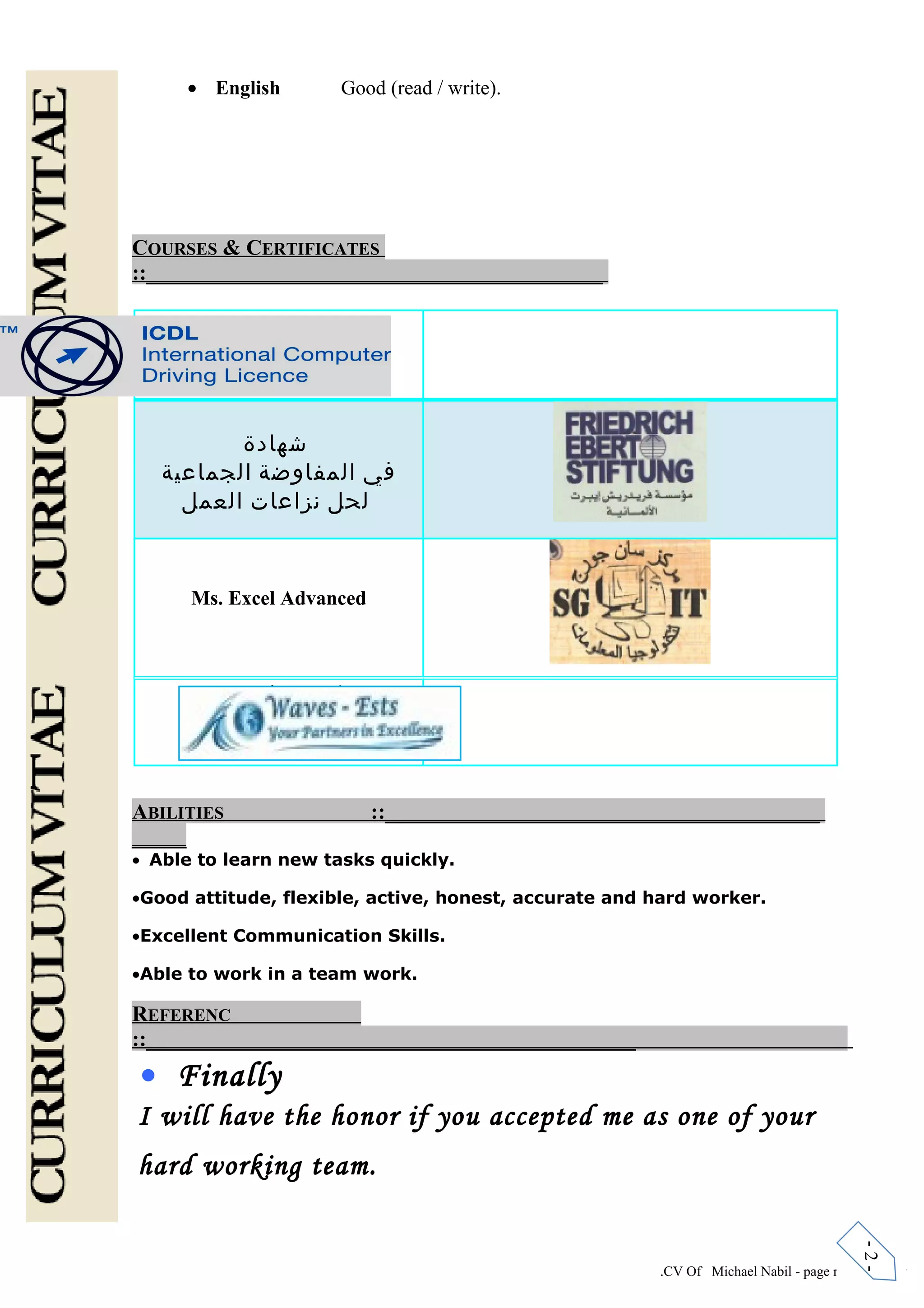 michael nabil CV (1) - Copy (2) | DOC