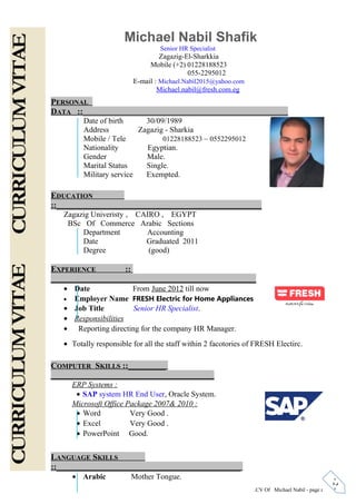 michael nabil CV (1) - Copy (2) | PDF