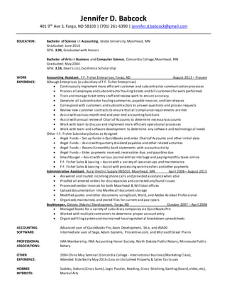 Jennifer Babcock Resume 2016 | DOCX