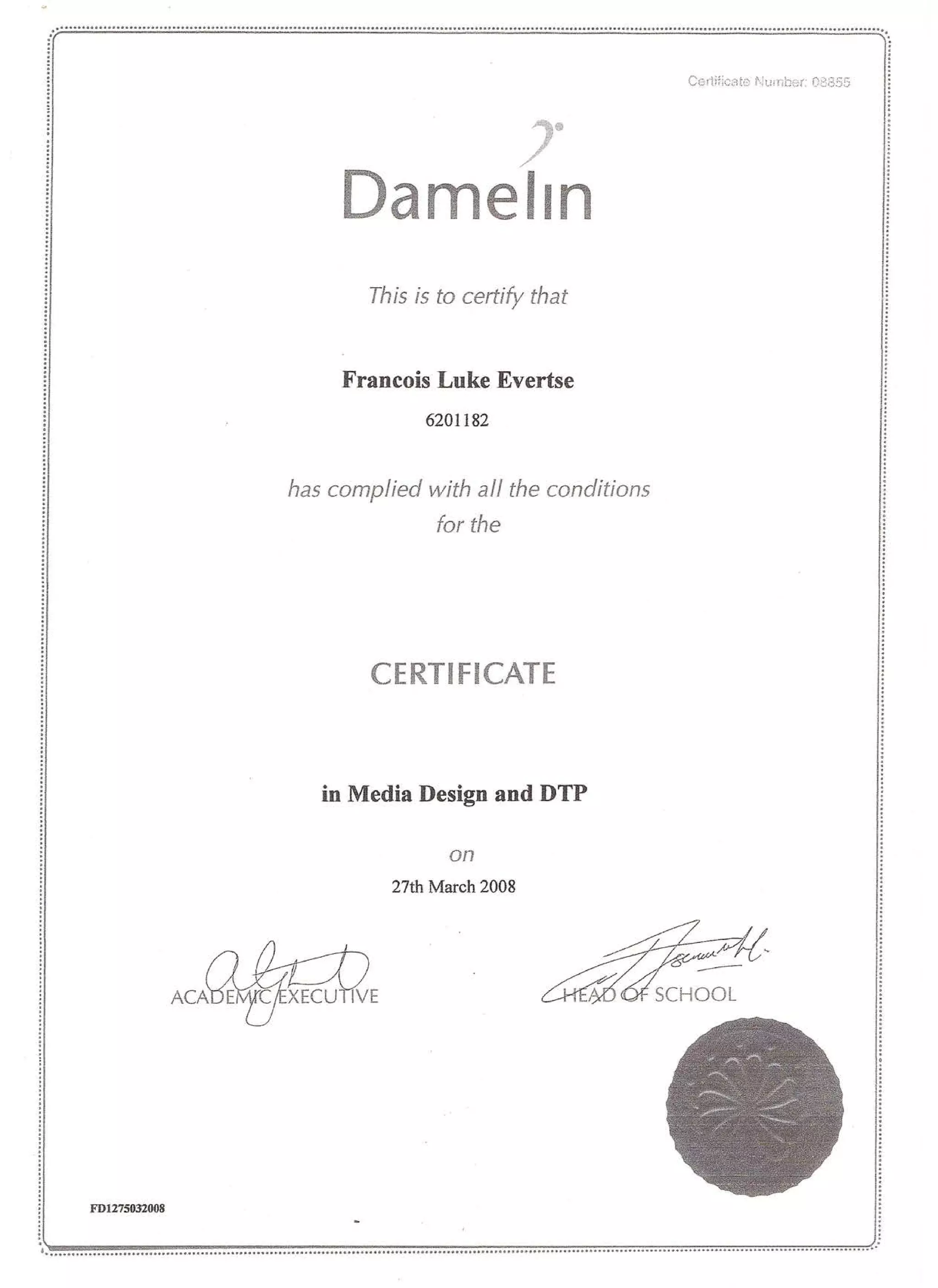 Mercedes-Benz and Damelin Certificate email | PDF