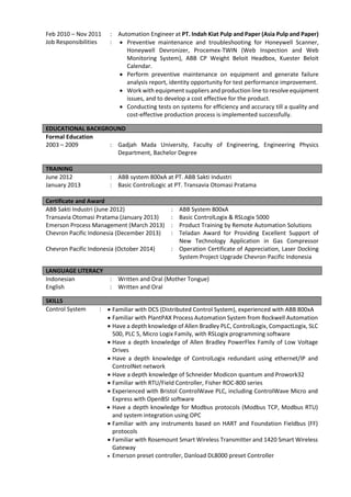 CV Aris Widodo | PDF