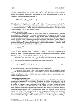 Weighted Least Squared Approach to Fault Detection and Isolation for GPS Integrity Monitoring | PDF