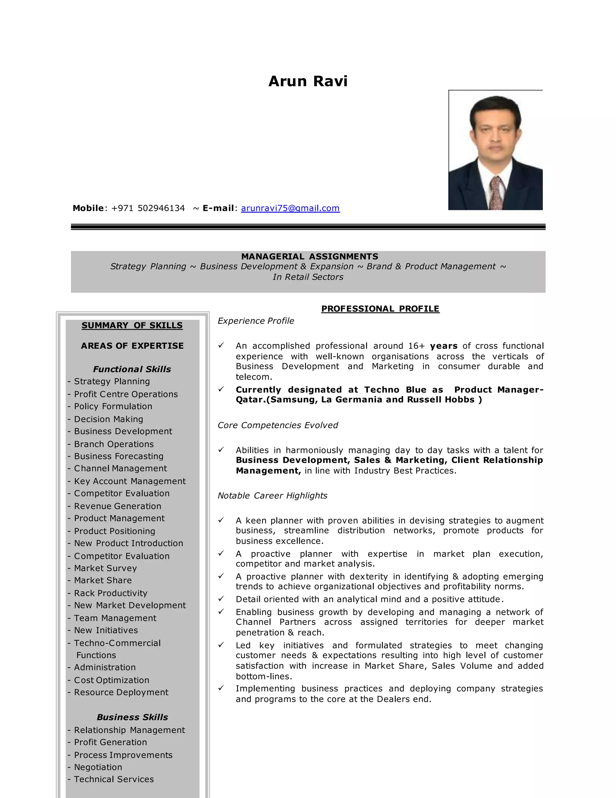 Arun Ravi CV new | DOCX