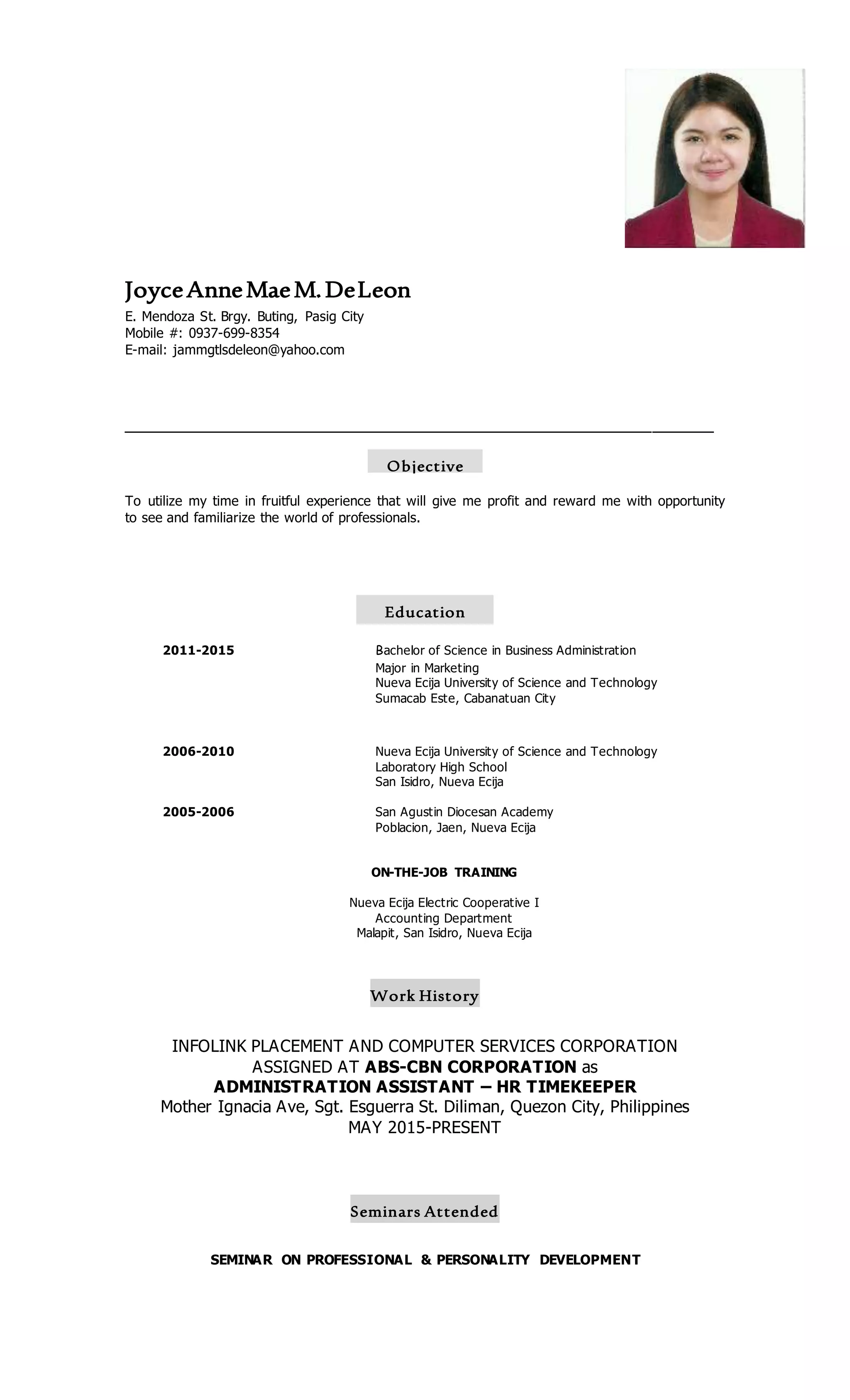 Resume - CV | DOCX | Business Administration | Business