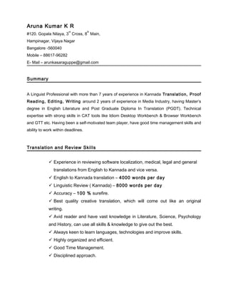 Aruna Kumar_Resume | DOC