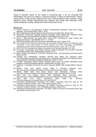 An Indonesian Standard of Lithium-ion Battery Cell Ferro Phosphate for Electric Vehicle ...