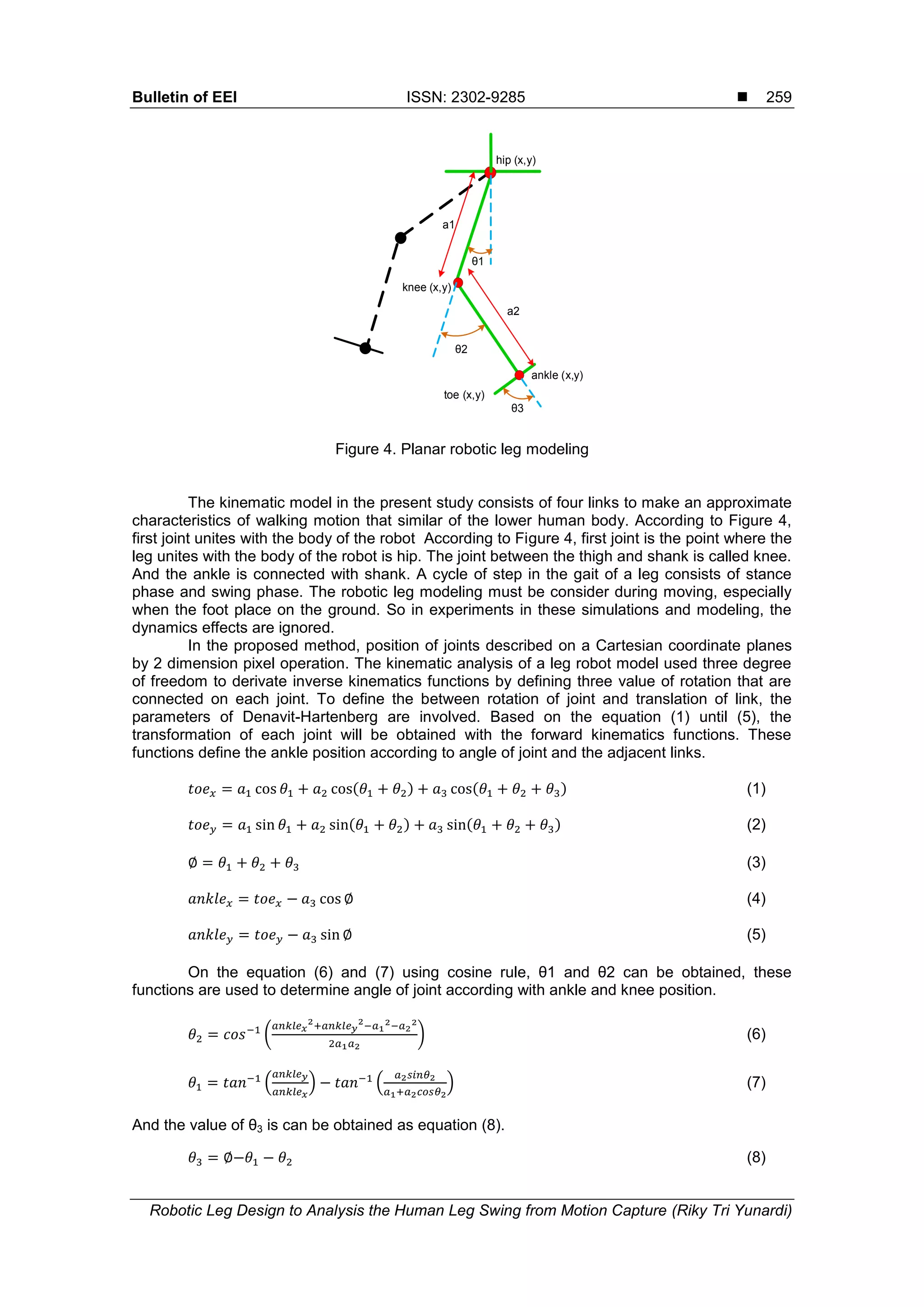 Robotic Leg Design to Analysis the Human Leg Swing from Motion Capture ...