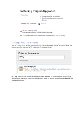 Configuration of the Warnings Next Generation plugin for integration with PVS-Studio | PDF