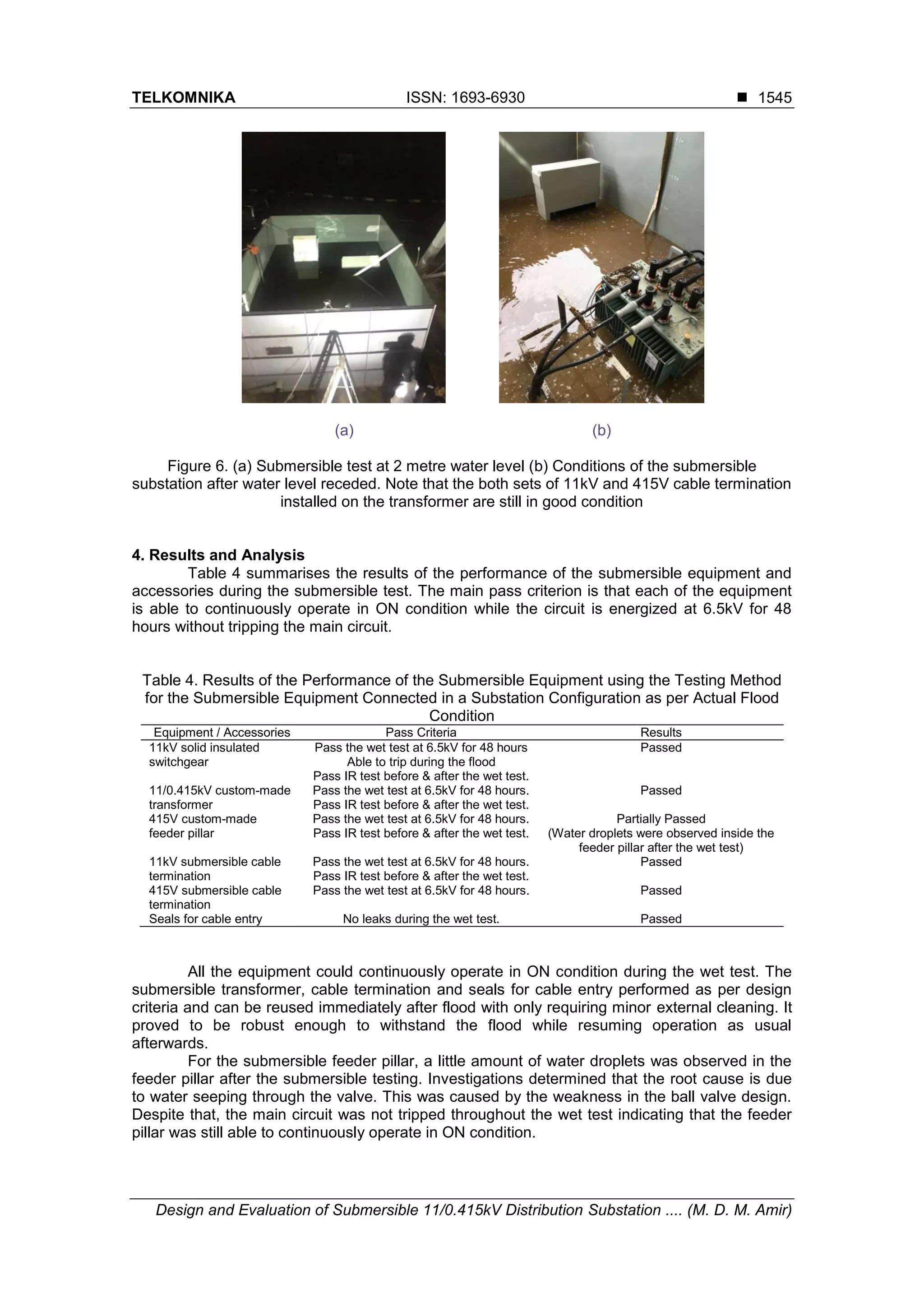Design and Evaluation of Submersible 11/0.415kV Distribution Substation ...