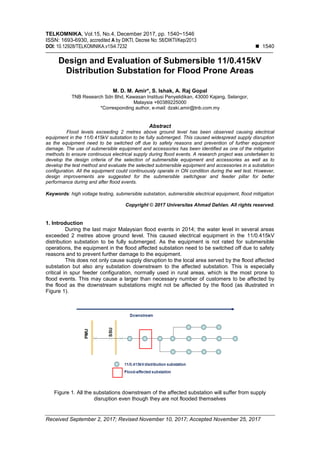 Design and Evaluation of Submersible 11/0.415kV Distribution Substation for Flood Prone Areas | PDF