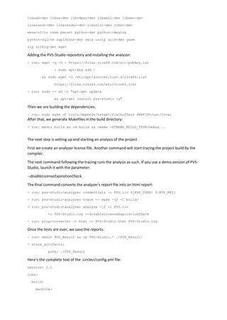 PVS-Studio in the Clouds: CircleCI | PDF | Operating Systems | Computer Software and Applications