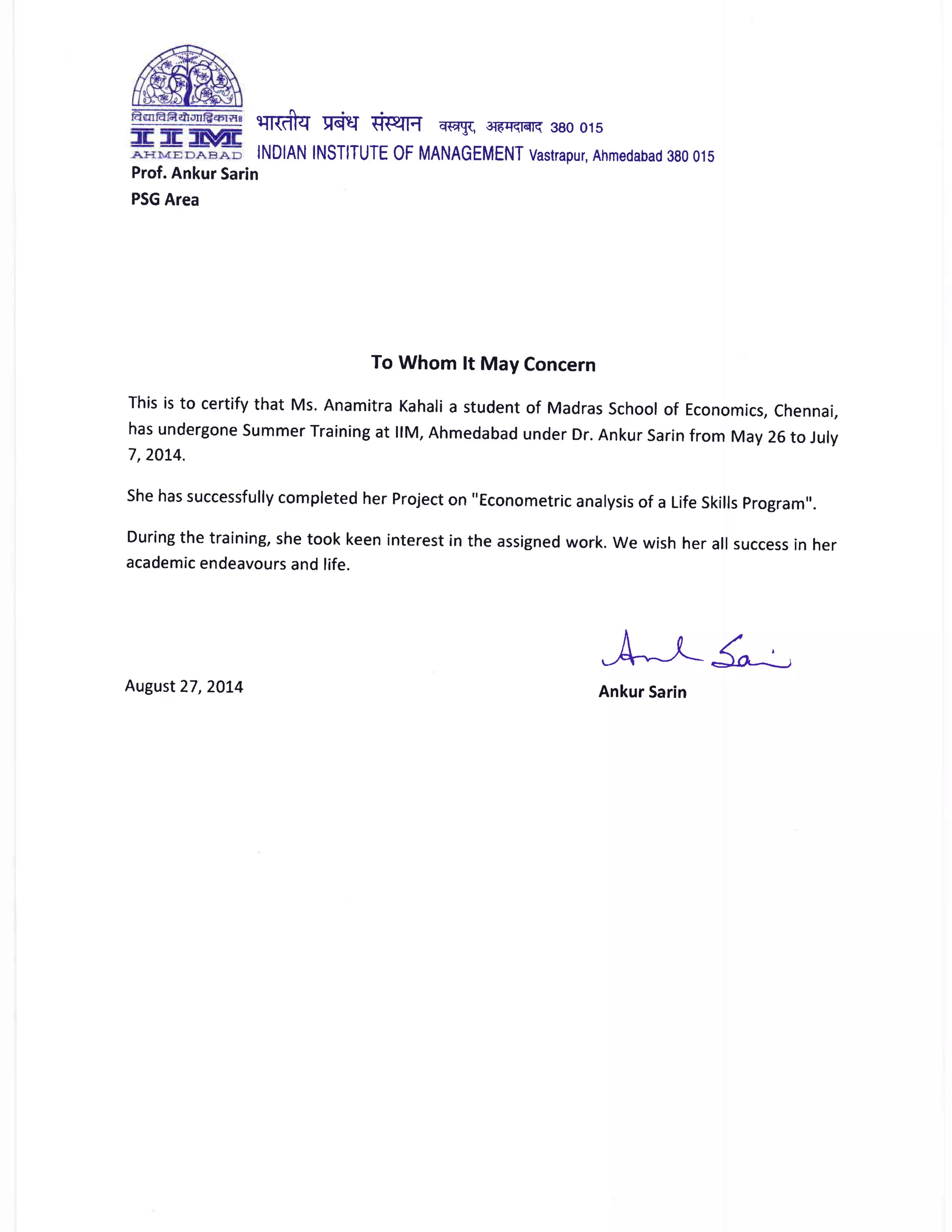 Internship certificate iima.PDF