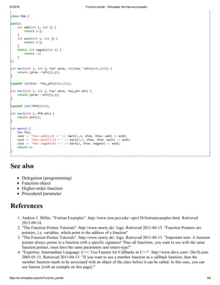 Function pointer - Wikipedia, the free encyclopedia | PDF