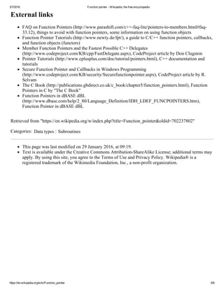 Function pointer - Wikipedia, the free encyclopedia | PDF