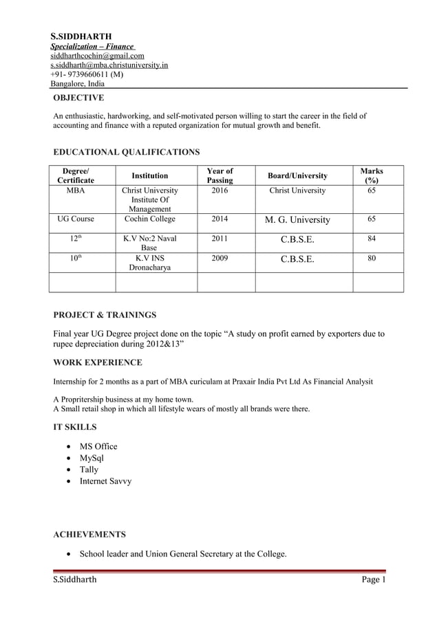 Christ Resume SID - Copy | PDF