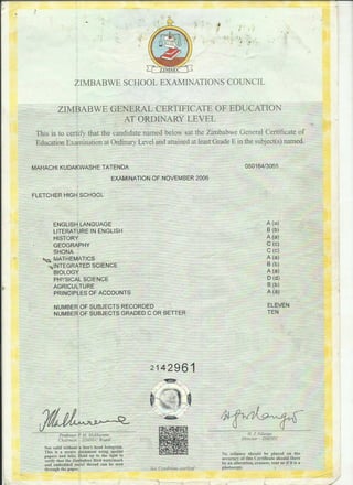 O Level certificate | PDF