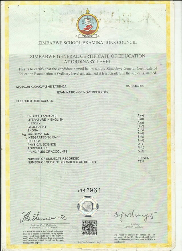 O Level certificate | PDF