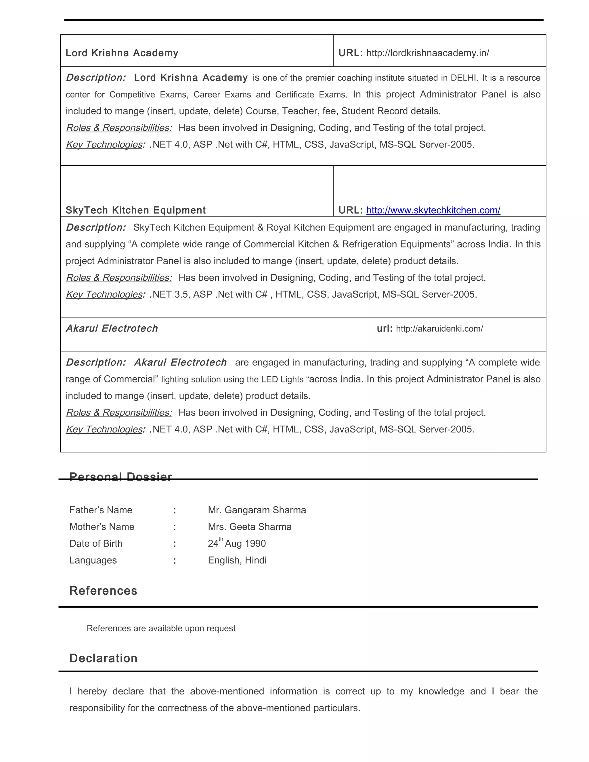 shivanand sharma resume | DOC
