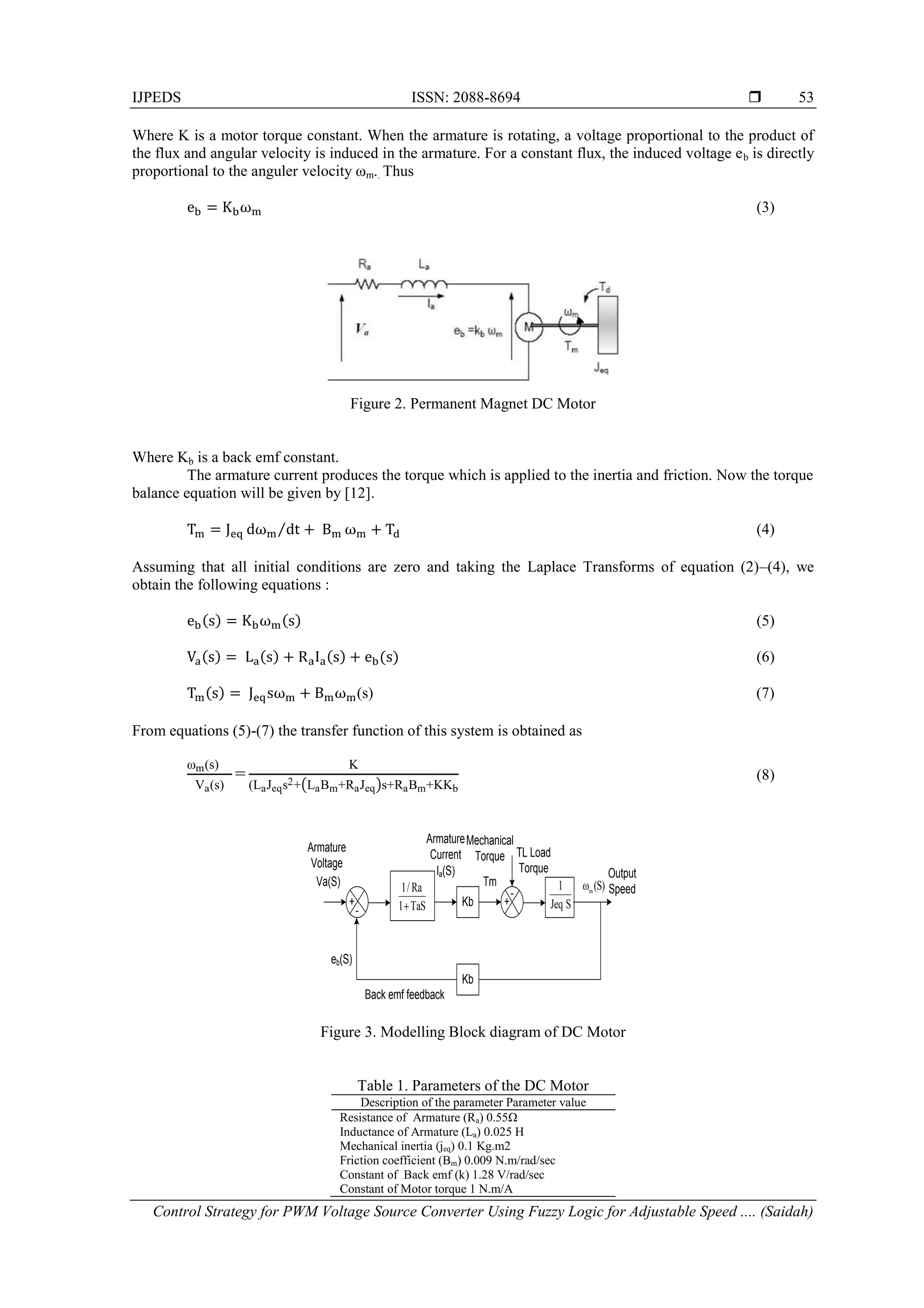 Control Strategy For Pwm Voltage Source Converter Using Fuzzy Logic For