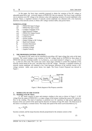 Control Strategy for PWM Voltage Source Converter Using Fuzzy Logic for Adjustable Speed DC ...