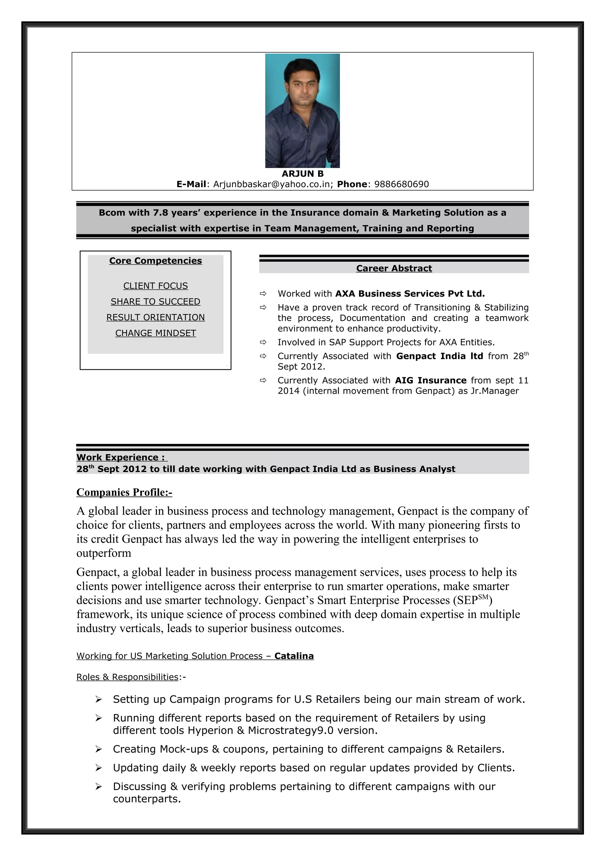 Arjun CV | DOC | Large Business | Business