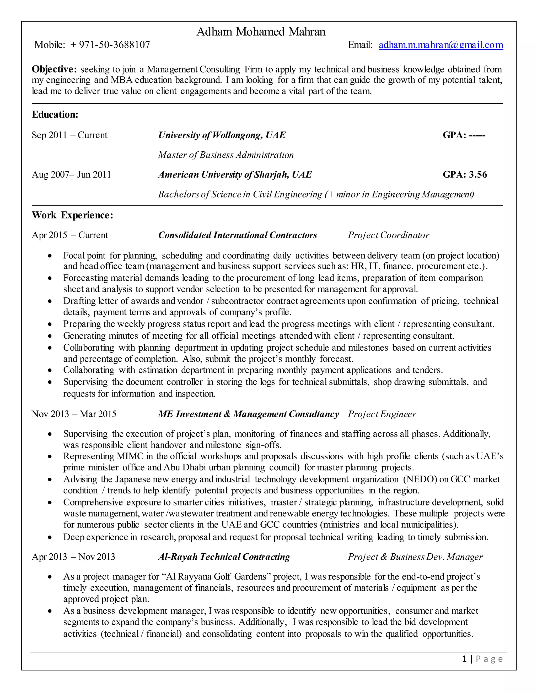 Adham Mahran CV | DOCX