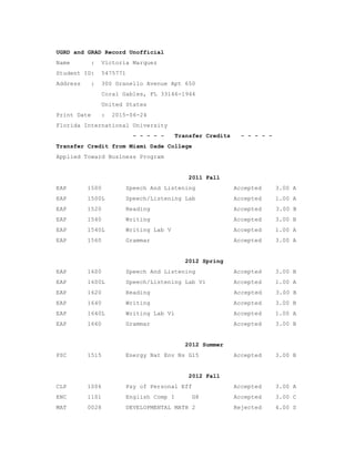 transcripts | DOCX | Undergraduate Education | College Education