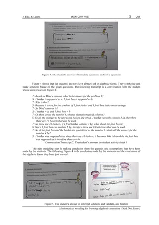 Mathematical modeling for learning algebraic operation | PDF