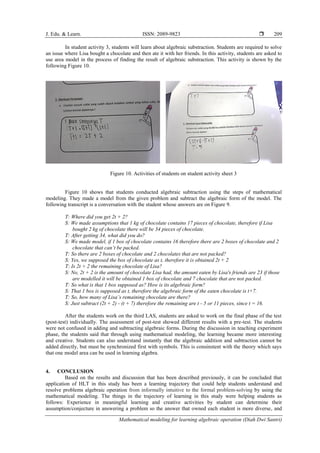 Mathematical modeling for learning algebraic operation | PDF
