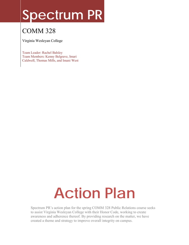 Spectrum PR Action Plan | PDF