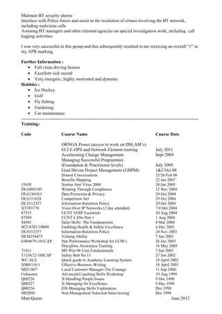 Matt Quinn CV May 2015 | DOC