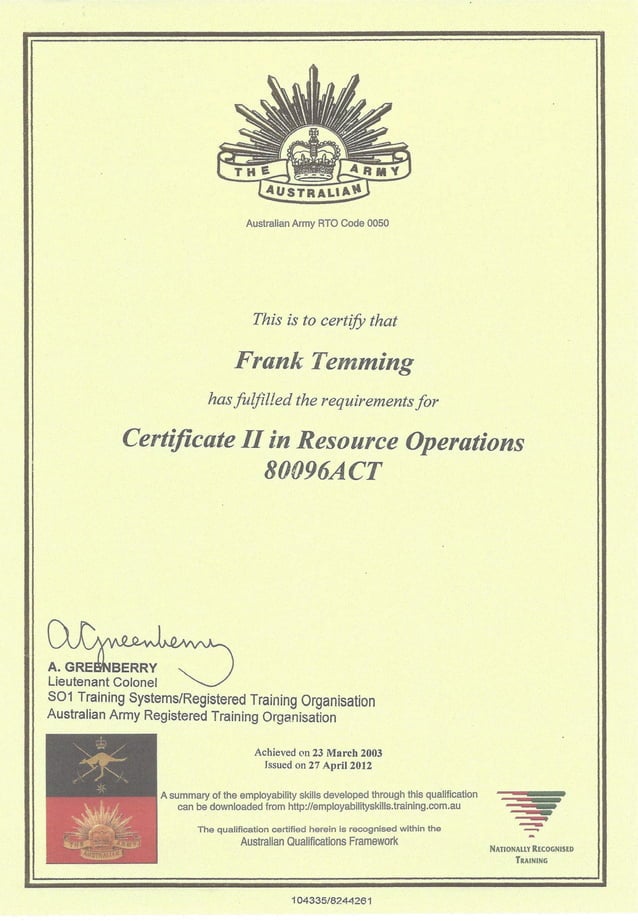 Cert II - Resource Operations | PDF
