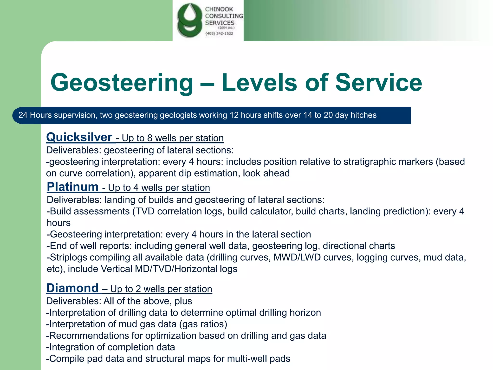 Chinook Projects-Geosteering and drilling optimization | PPTX