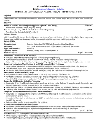 Aravindh_Padmanabhan_Resume | PDF | Computer Software and Applications | Computing