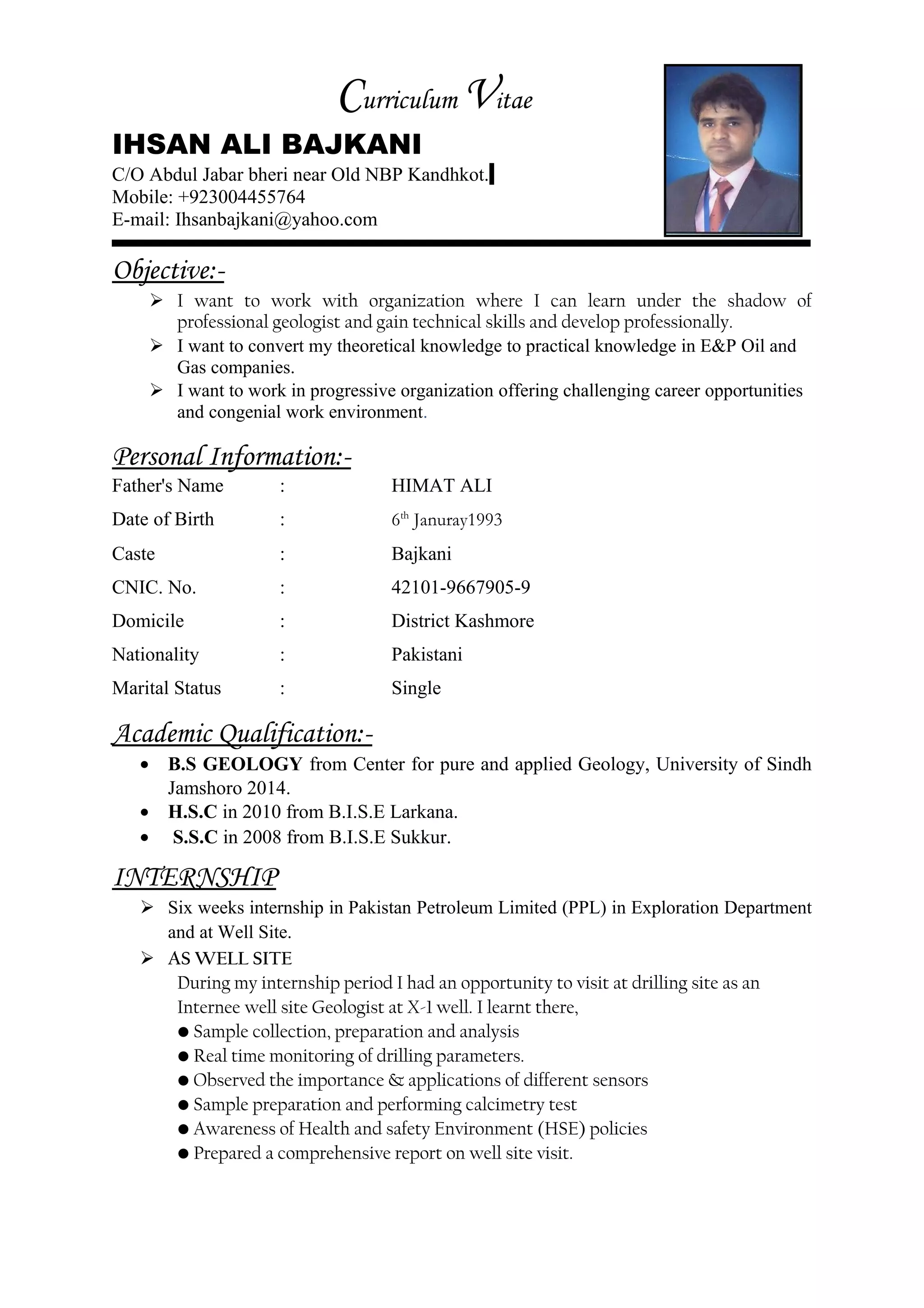 ihsan bajkani cv | DOC