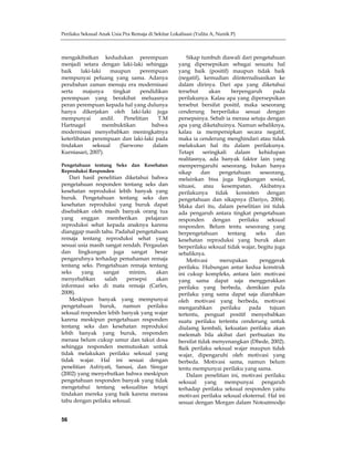 JURNAL PERILAKU SEKSUAL ANAK USIA PRA REMAJA DI SEKITAR LOKALISASI DAN FAKTOR YANG MEMPENGARUHI ...