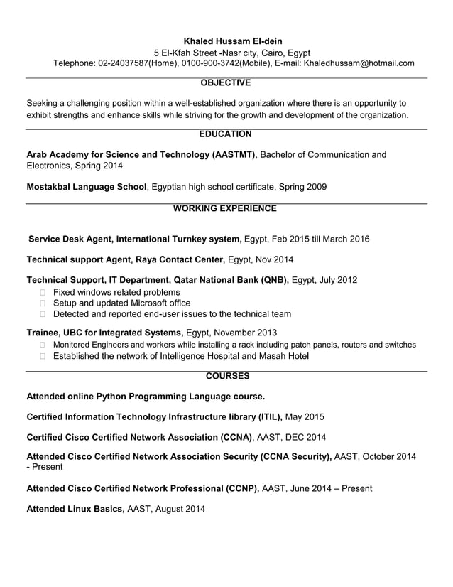 Khaled-hussam-C.V | PDF