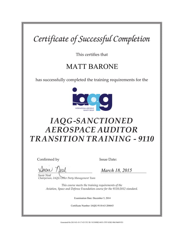 IAQG-9110 Certificate (2) | PDF