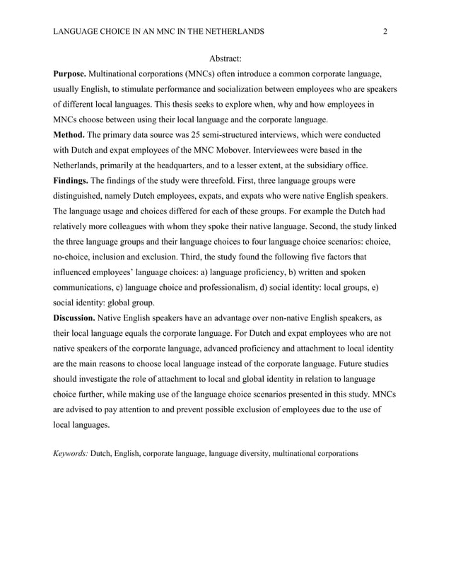 Corporate vs. Local Language | PDF