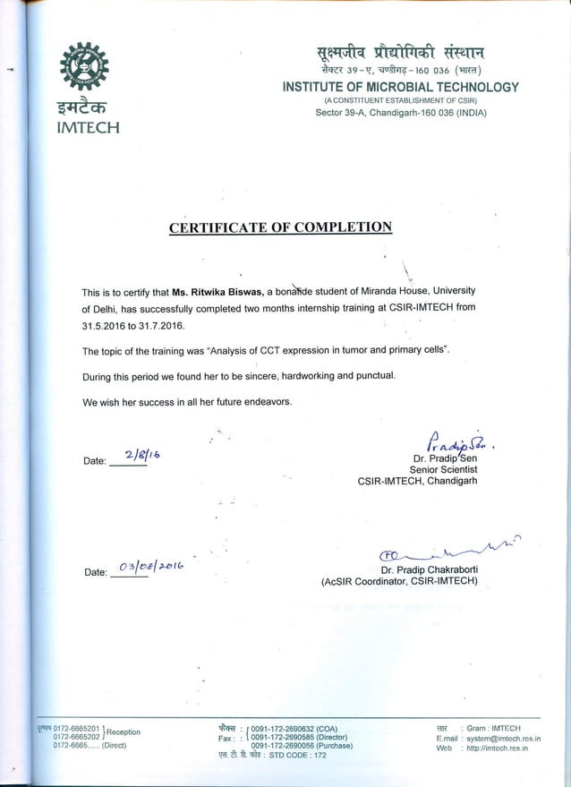 AcSIR Certificate | PDF
