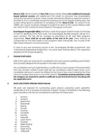 ADMISSION TO THE FIRST YEAR OF BE/BTech PROGRAM | PDF